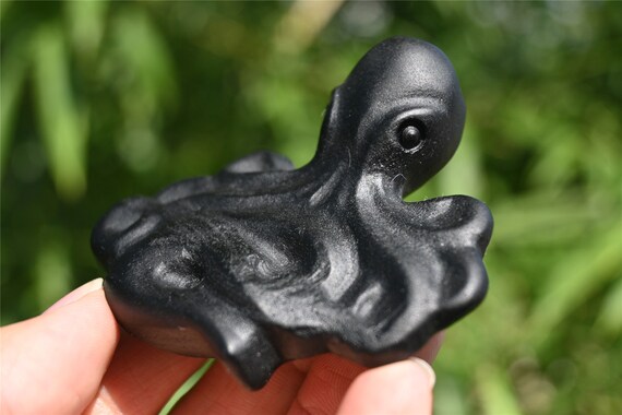 2.4'' Natural Hand Carved Obsidian Cute - Etsy