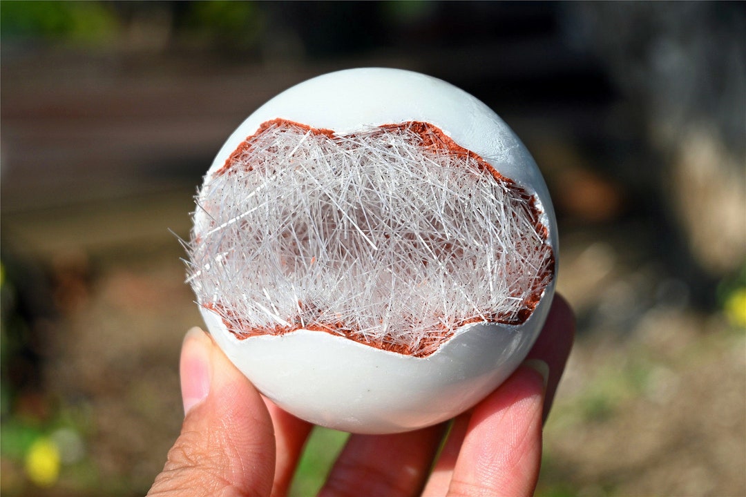 55mm-60mm+ Needle Ironstone Ball,open Mouth Magnesite Goethite Crystal ...