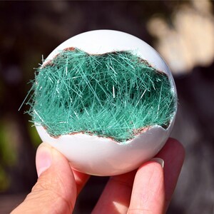 55mm+ Green Needle Ironstone Ball,open Mouth Magnesite Goethite Crystal ...