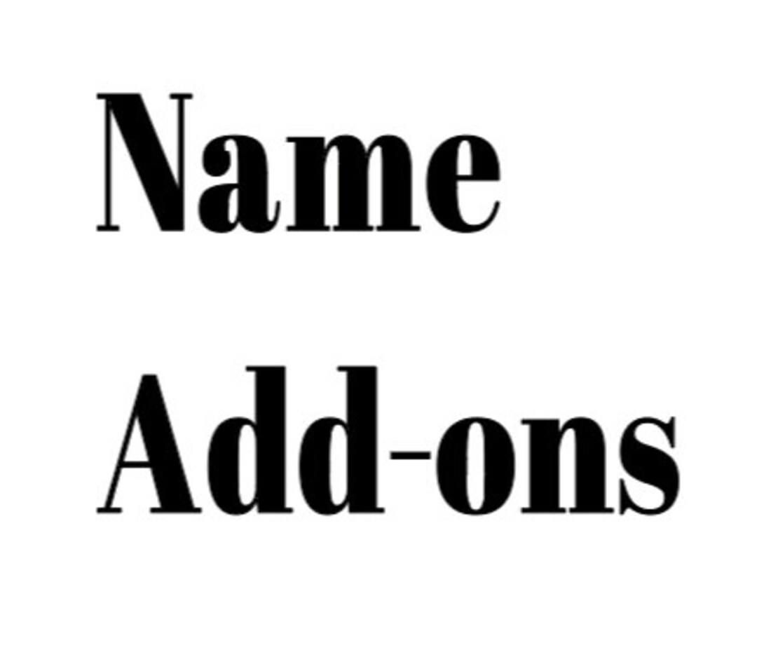 Vinyl Name Add-ons - Etsy