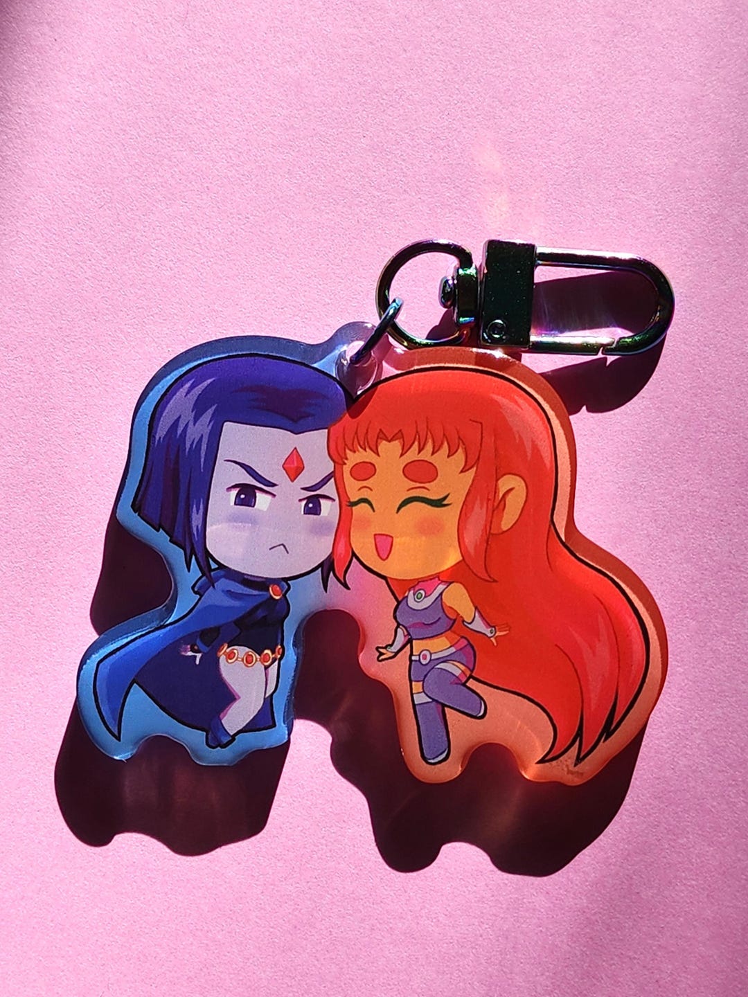 Raven + Starfire Acrylic Charm - Superhero Charm - Starfire Raven Duo ...