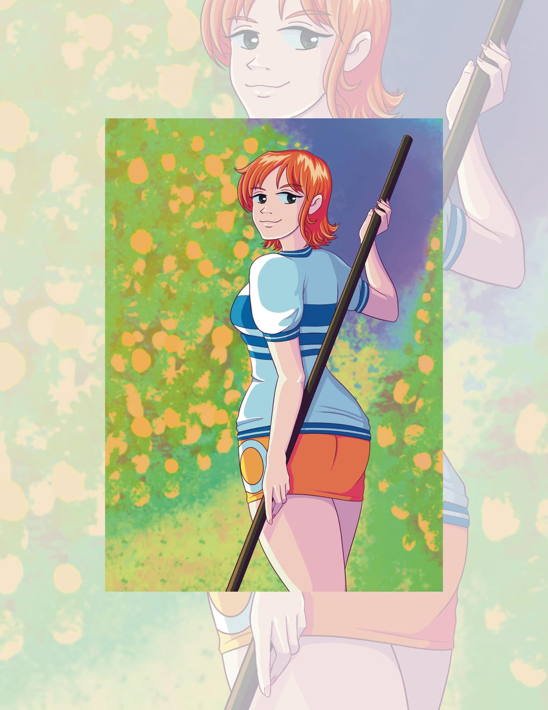 Nami Art Print - One Piece Mini Print - Anime Print - Wall Decor - Nami ...