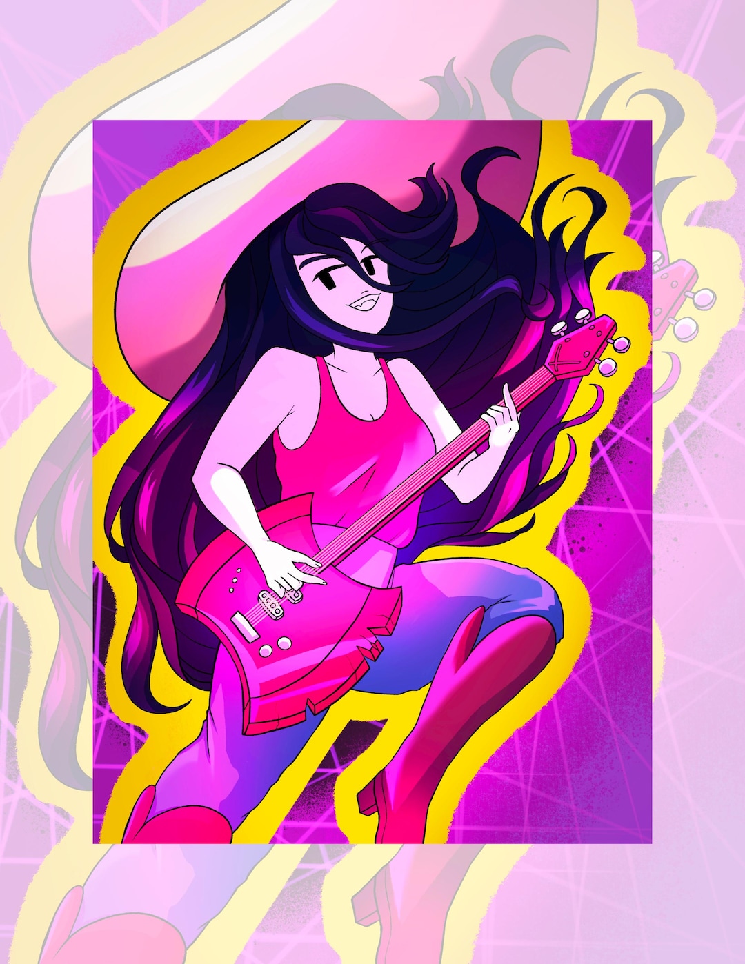 Marceline the Vampire Queen Art Print - Adventure Time Mini Print ...