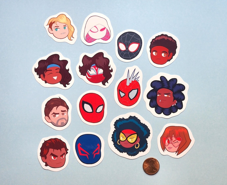 Cute Spider-verse Vinyl Stickers - Across the Spiderverse Chibi ...