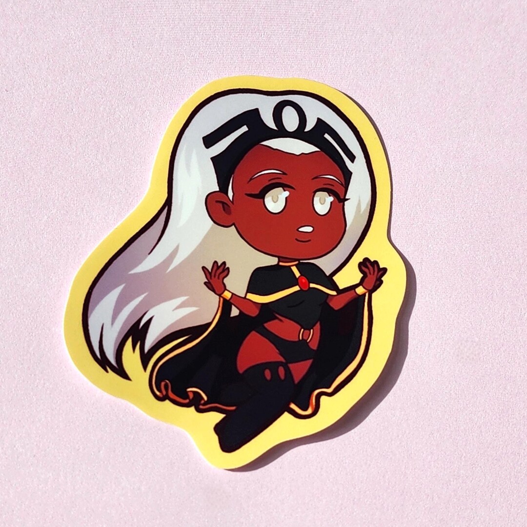 Chibi Storm Vinyl Sticker - Cute Superhero Sticker - Comic Book Matte ...