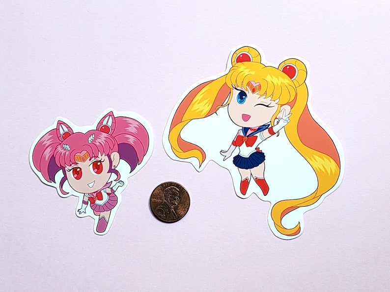 Chibi Sailor Moon Vinyl Stickers Cute Sailor Guardians Matte Sticker ...
