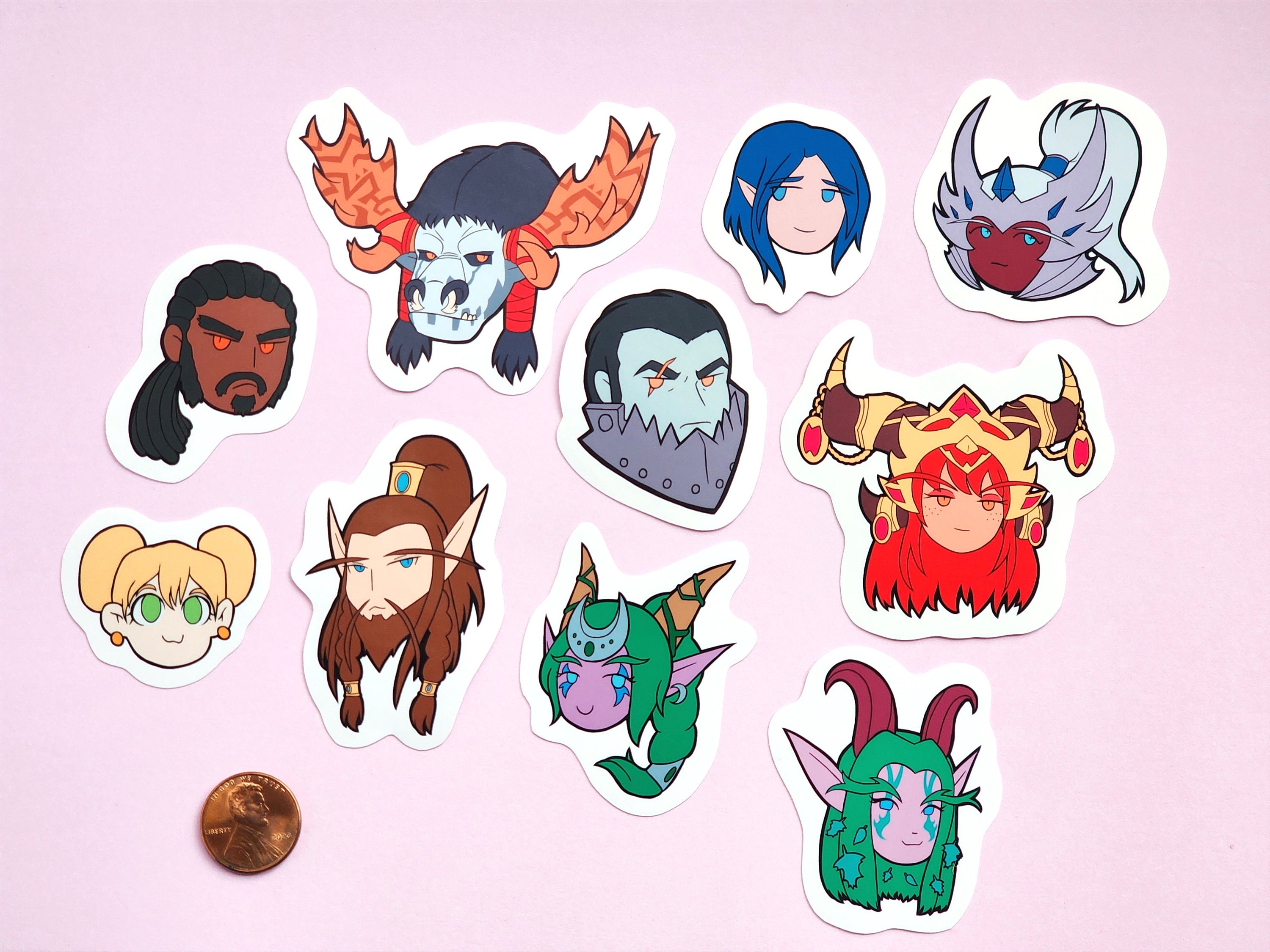 Cute World of Warcraft Character Stickers Wow Chibi Stickers Kawaii ...