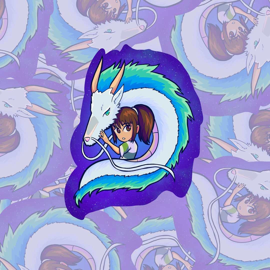 Dragon Haku and Chihiro Vinyl Sticker Spirited Away Matte Sticker Cute ...