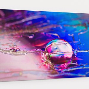 Magnified Water Droplet on a Rainbow Surface Wall Art Photo | Etsy