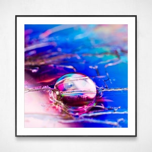 Magnified Water Droplet on a Rainbow Surface Wall Art Photo | Etsy