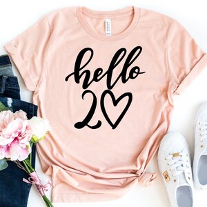 Hello 20 Shirt, Turning Twenty Birthday Shirt, Twentieth Birthday Shirt ...