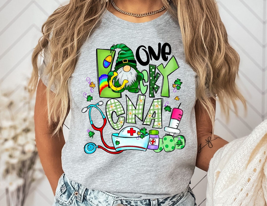 One Lucky CNA Gnome Shirt, CNA St Patricks Shirt, Certified Nursing ...