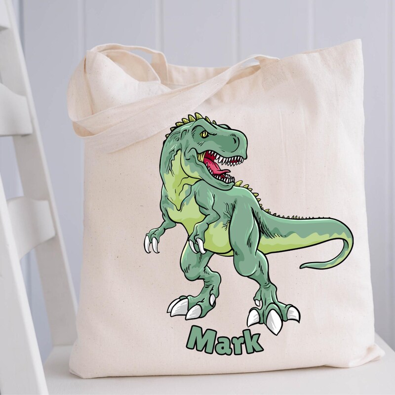 Custom Dinosaur Tote Bag - Etsy