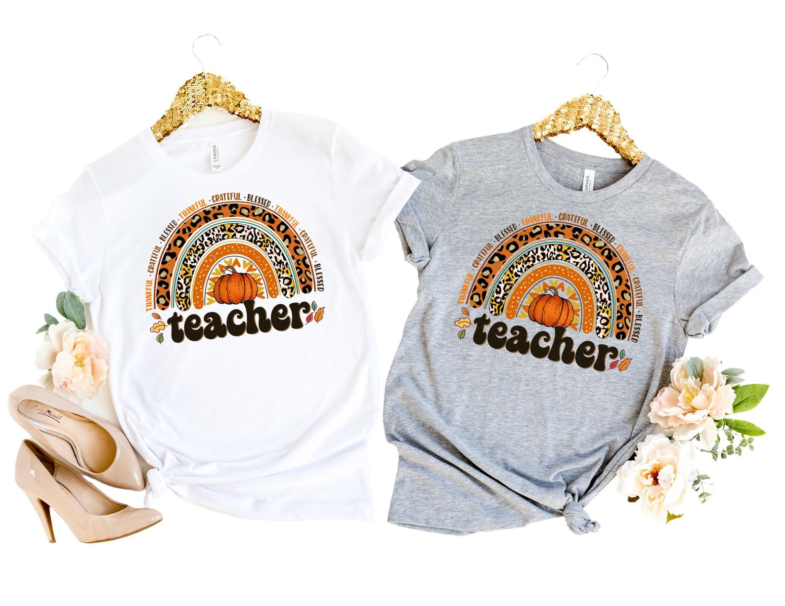Teacher Rainbow Shirt // Fall Teacher Shirt // Thanksgiving - Etsy