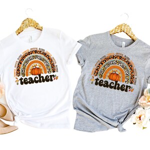 Teacher Rainbow Shirt // Fall Teacher Shirt // Thanksgiving Teacher ...