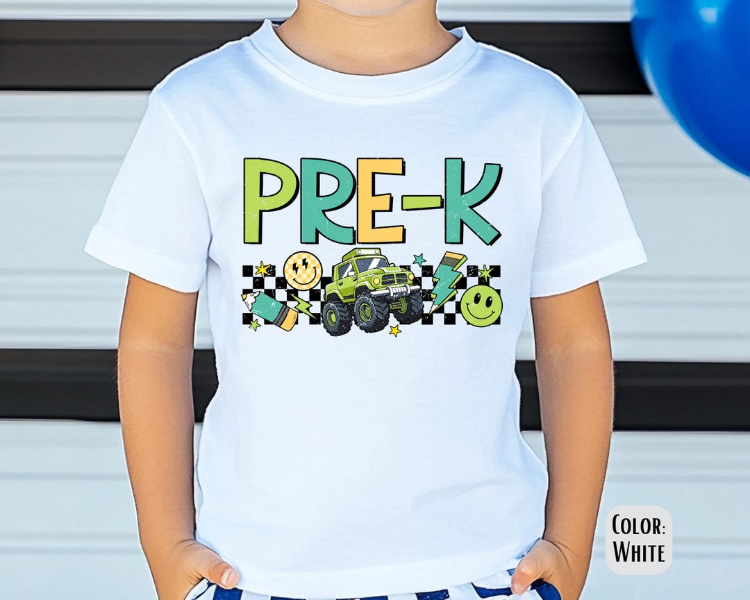 Monster Truck Pre-k Shirt: First Day of School Boys Tee - Etsy