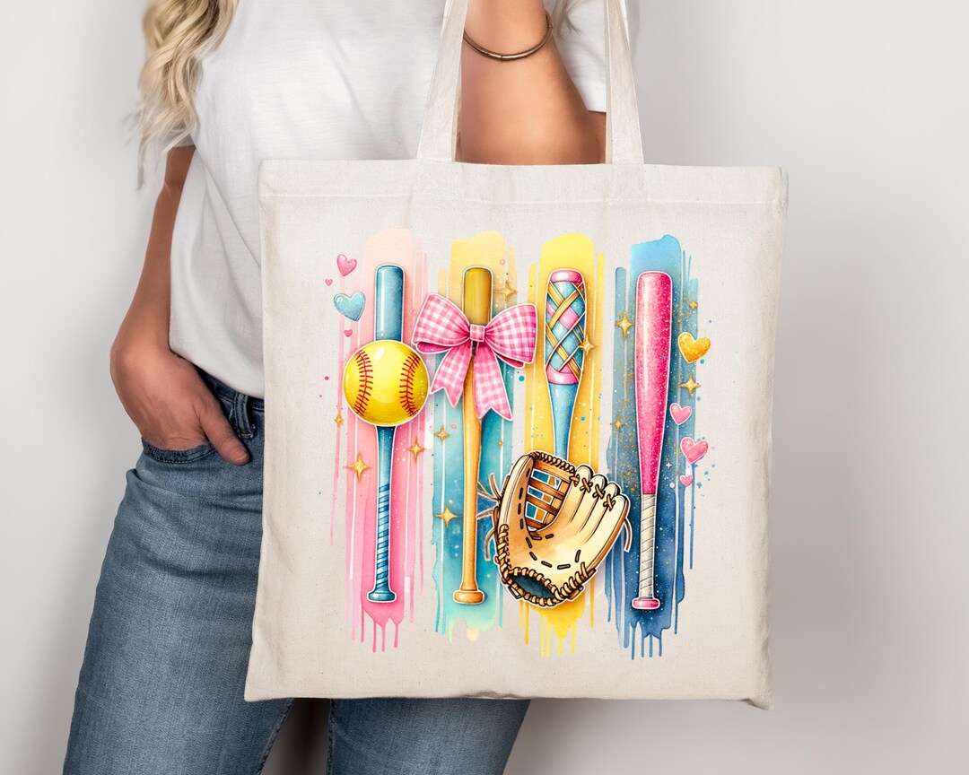 Softball Tote Bag: Girls Sports Bag, DTF Print - Etsy