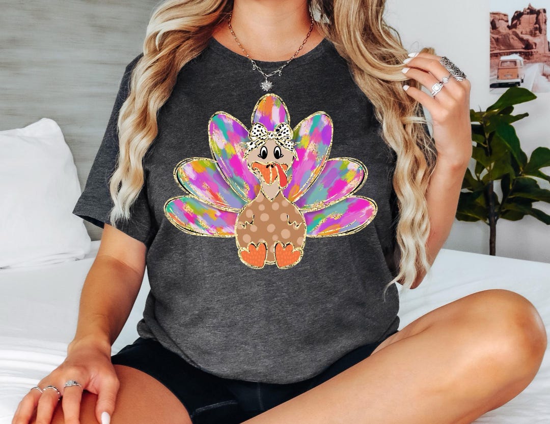 Cute Turkey Shirt, Fall Turkey T-shirt, Thanksgiving Shirt, Fall Tshirt ...