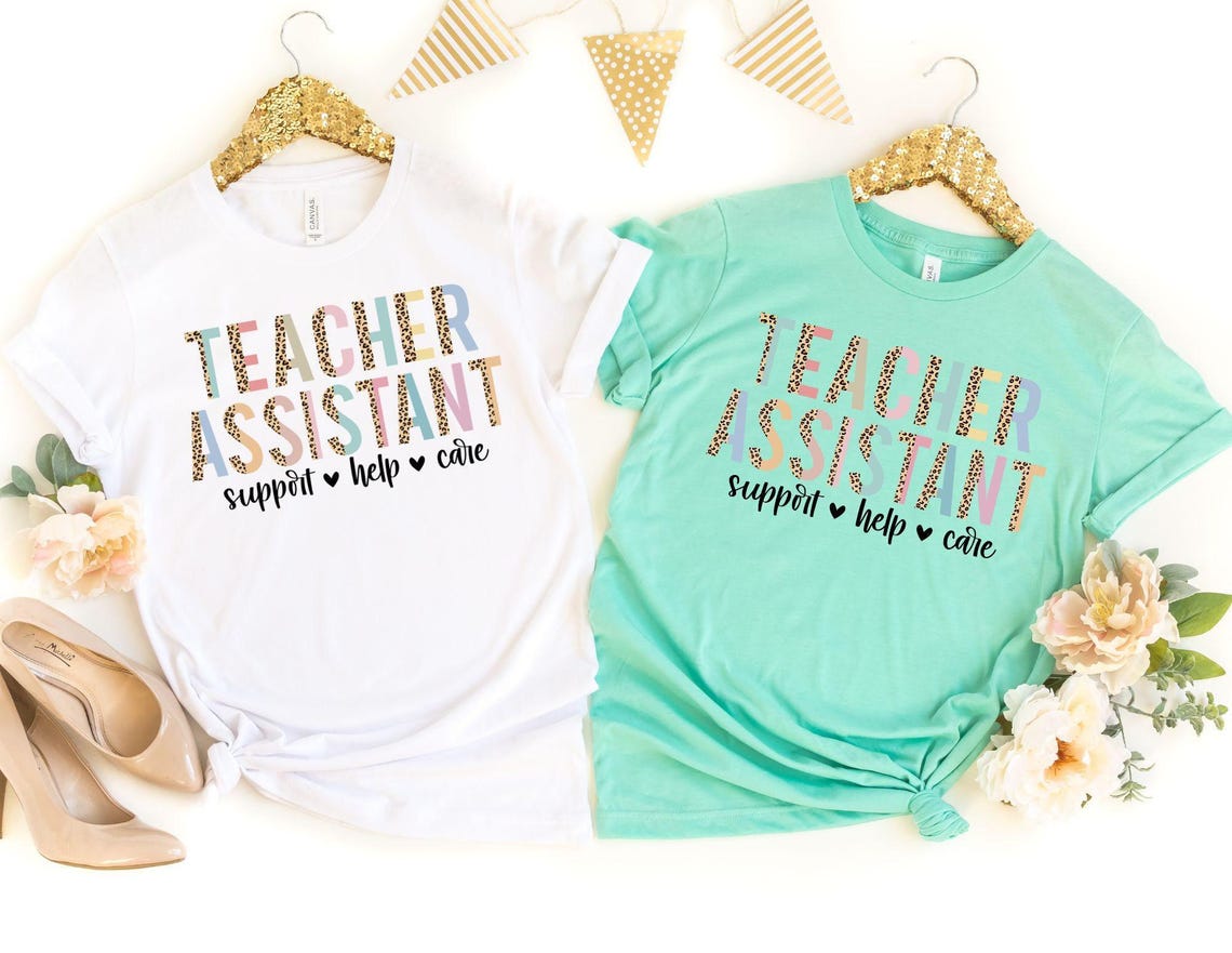 Teacher Assistant Shirt: Leopard Print Back to School Tee - Etsy