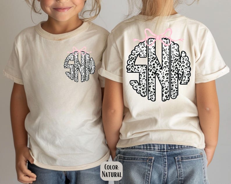 Girls White Leopard Print Monogram Shirt - Personalized Kids Tee - Etsy