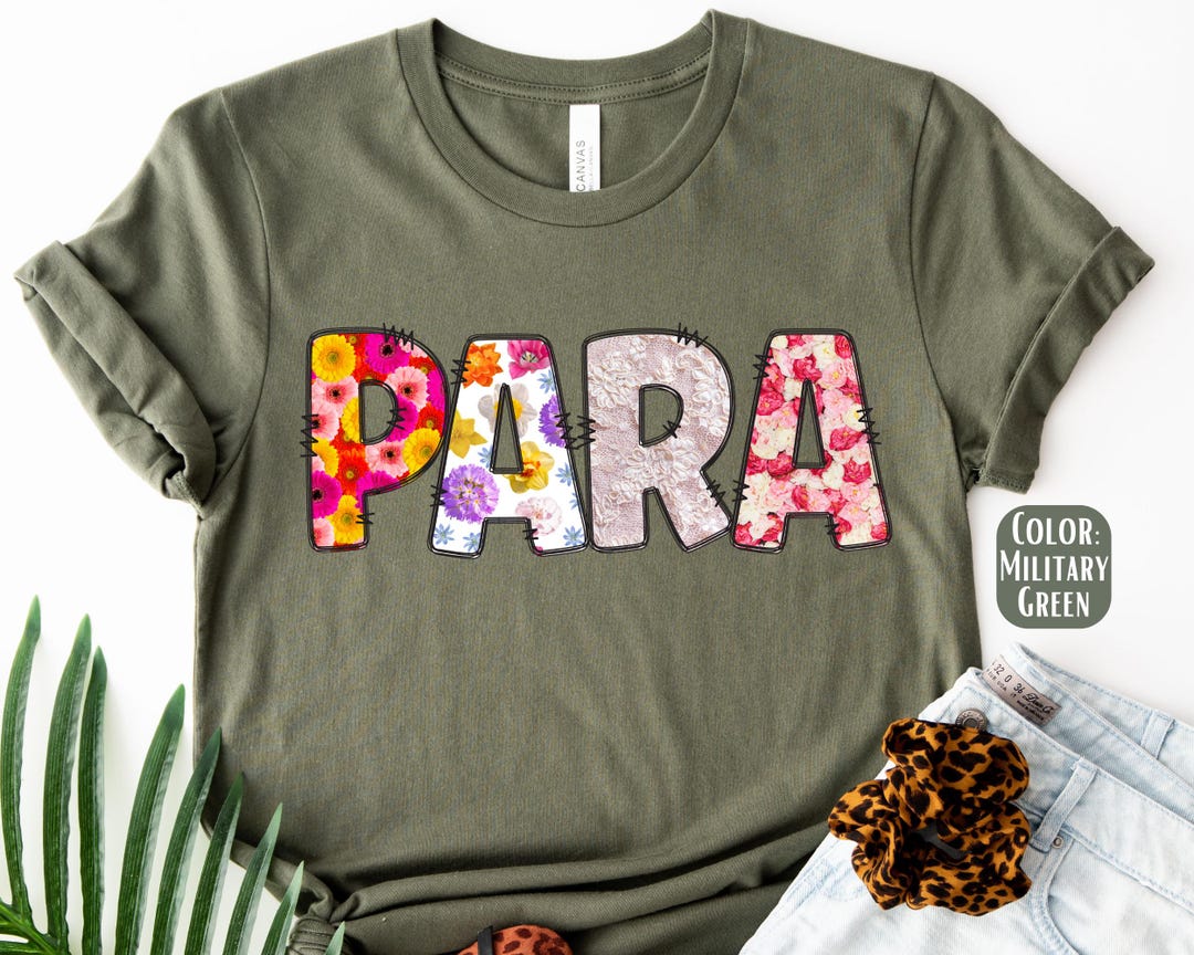 Floral Para Shirt, Cute Paraprofessional Shirt, Para Name Shirt ...