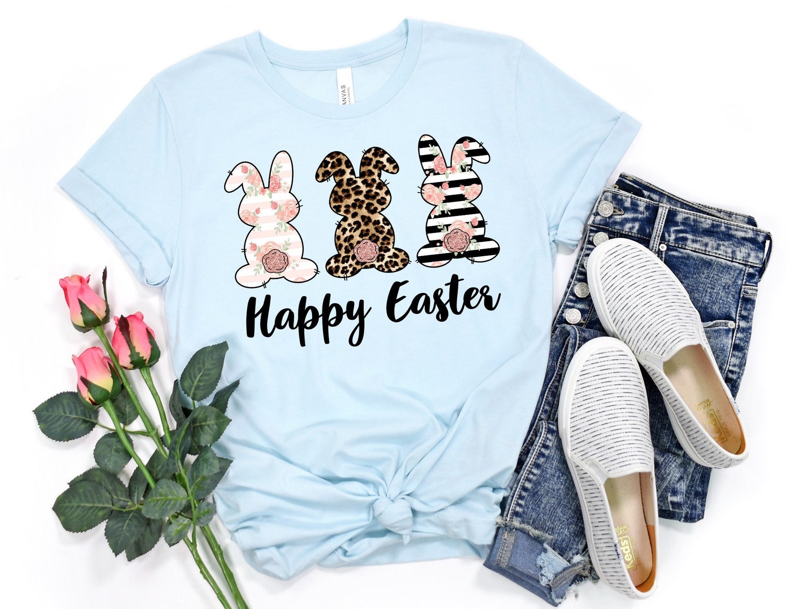 Happy Easter Shirt Bunny Shirt Cute Easter Bunny T-shirt - Etsy