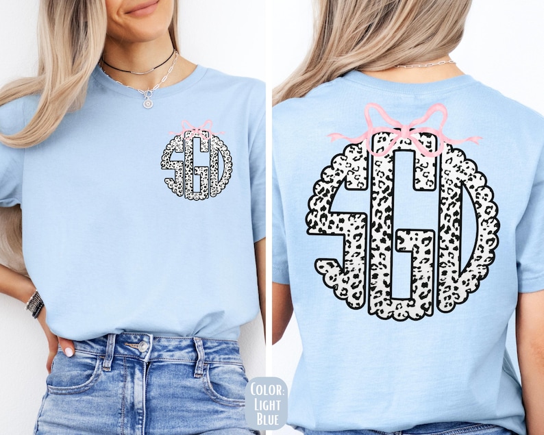 Monogrammed White Leopard Print Shirt: Personalized Custom Tee - Etsy