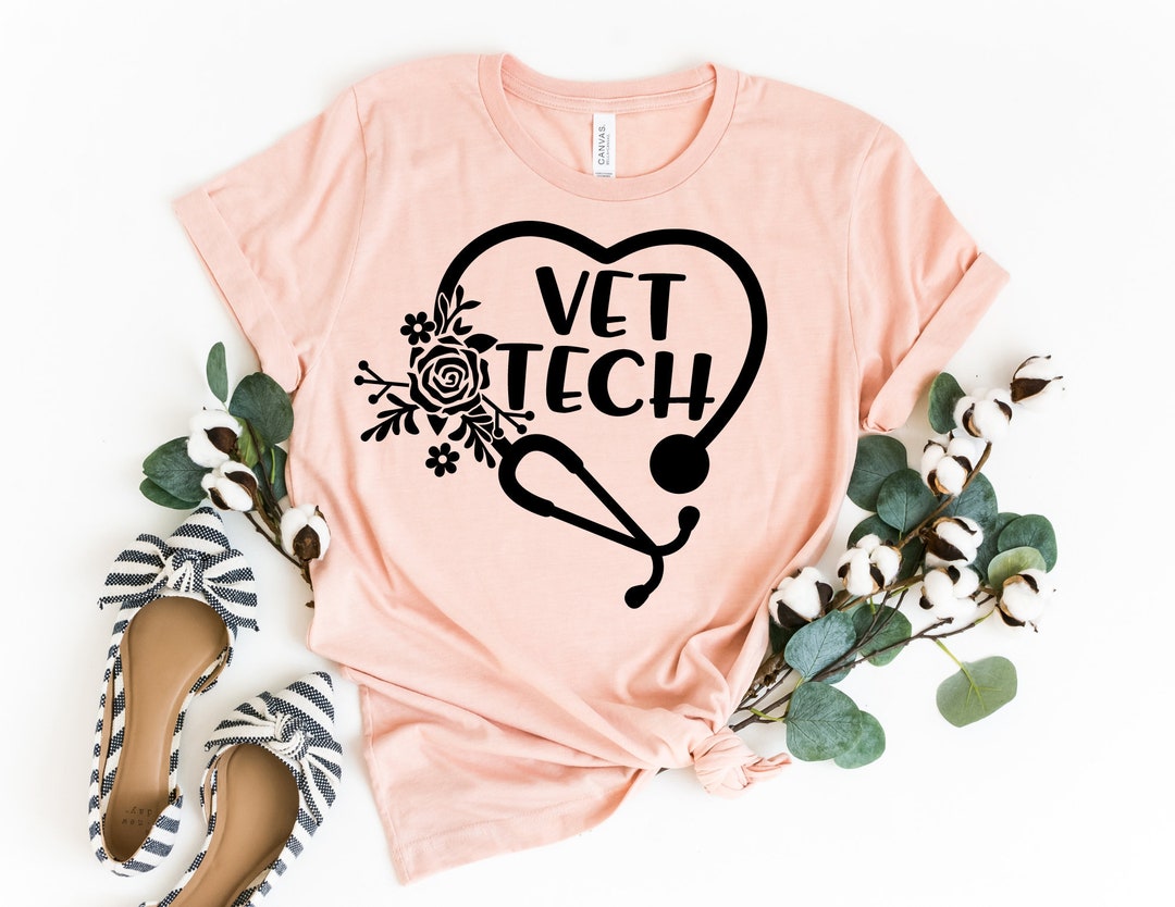 Vet Tech Stethoscope, Vet Tech Shirt, Veterinary Technician Shirt ...