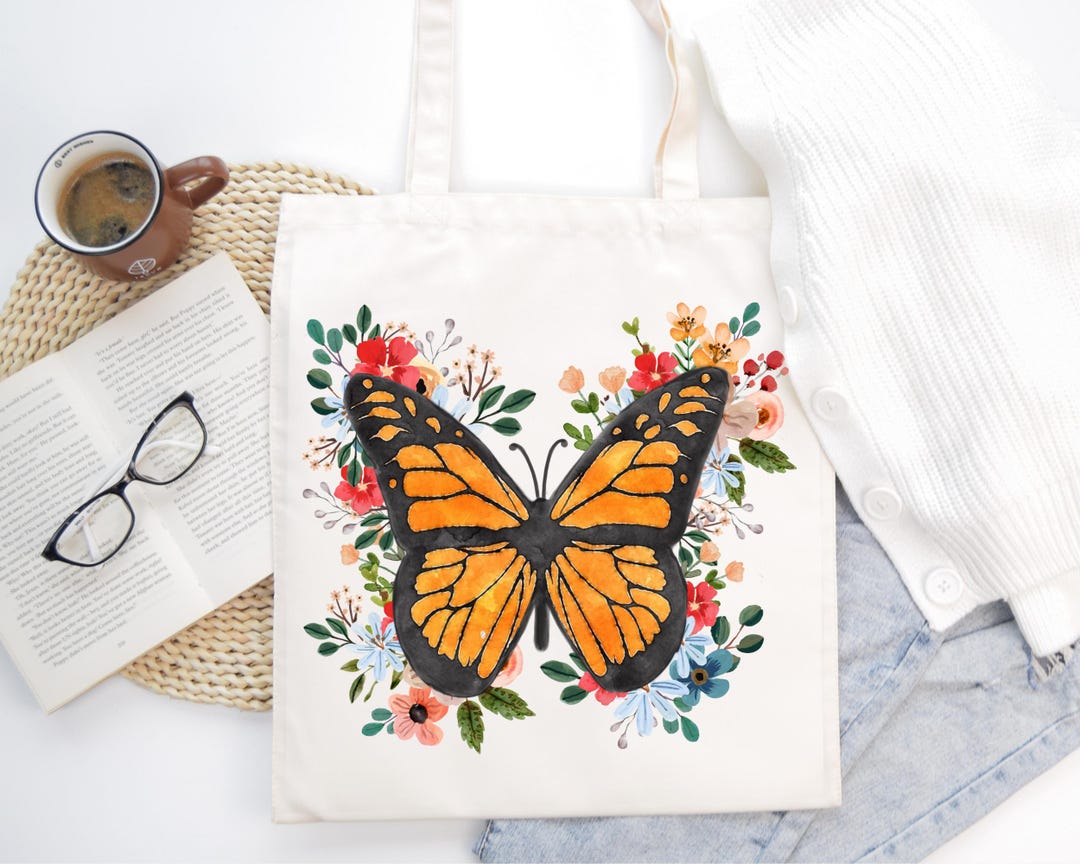 Monarch Butterfly Tote Bag, Butterfly Tote Bag, Gift for Her, Monarch ...