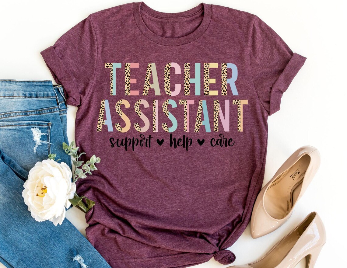 Teacher Assistant Shirt: Leopard Print Back to School Tee - Etsy