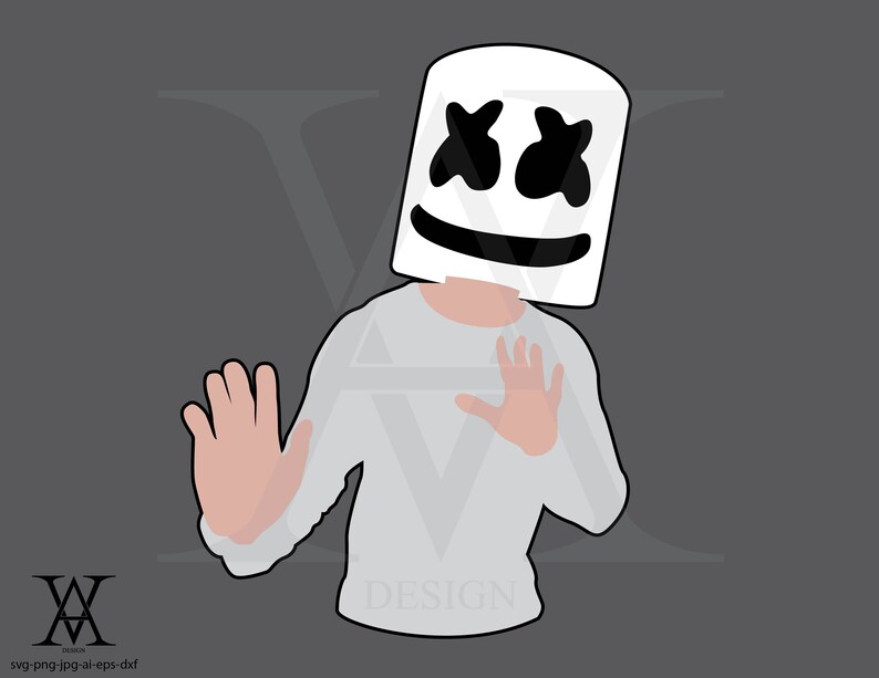 Dj Marshmello Face Silhouette Clipart Vector. INSTANT - Etsy