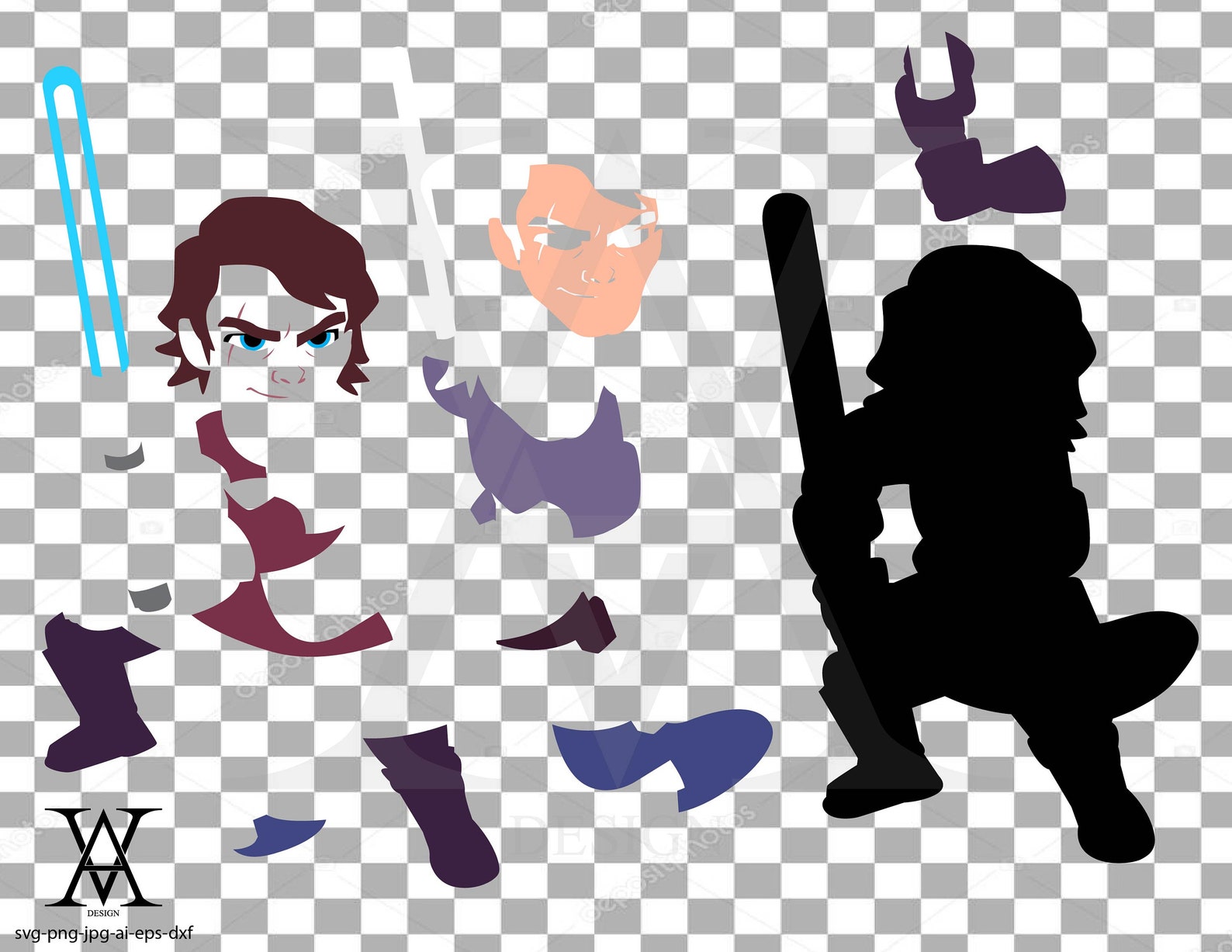 Star Wars Anakin Skywalker Clipart Vector. INSTANT - Etsy Ireland