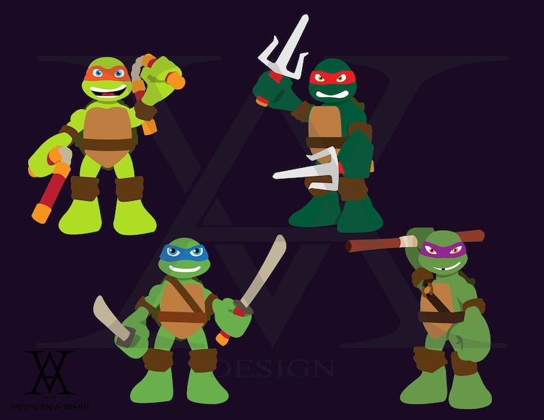 Teenage Mutant Ninja Turtles clipart vector. Téléchargement | Etsy