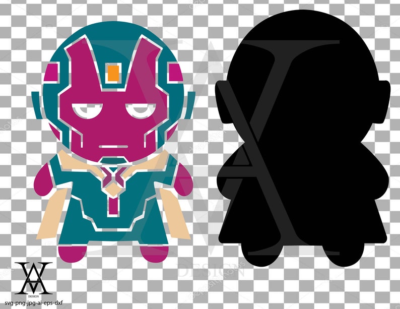 Vision Chibi Clipart Avengers Vector. INSTANT DOWNLOAD - Etsy Singapore