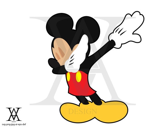 Mickey mouse Dabbing turn down for what vector silhouette. | Etsy