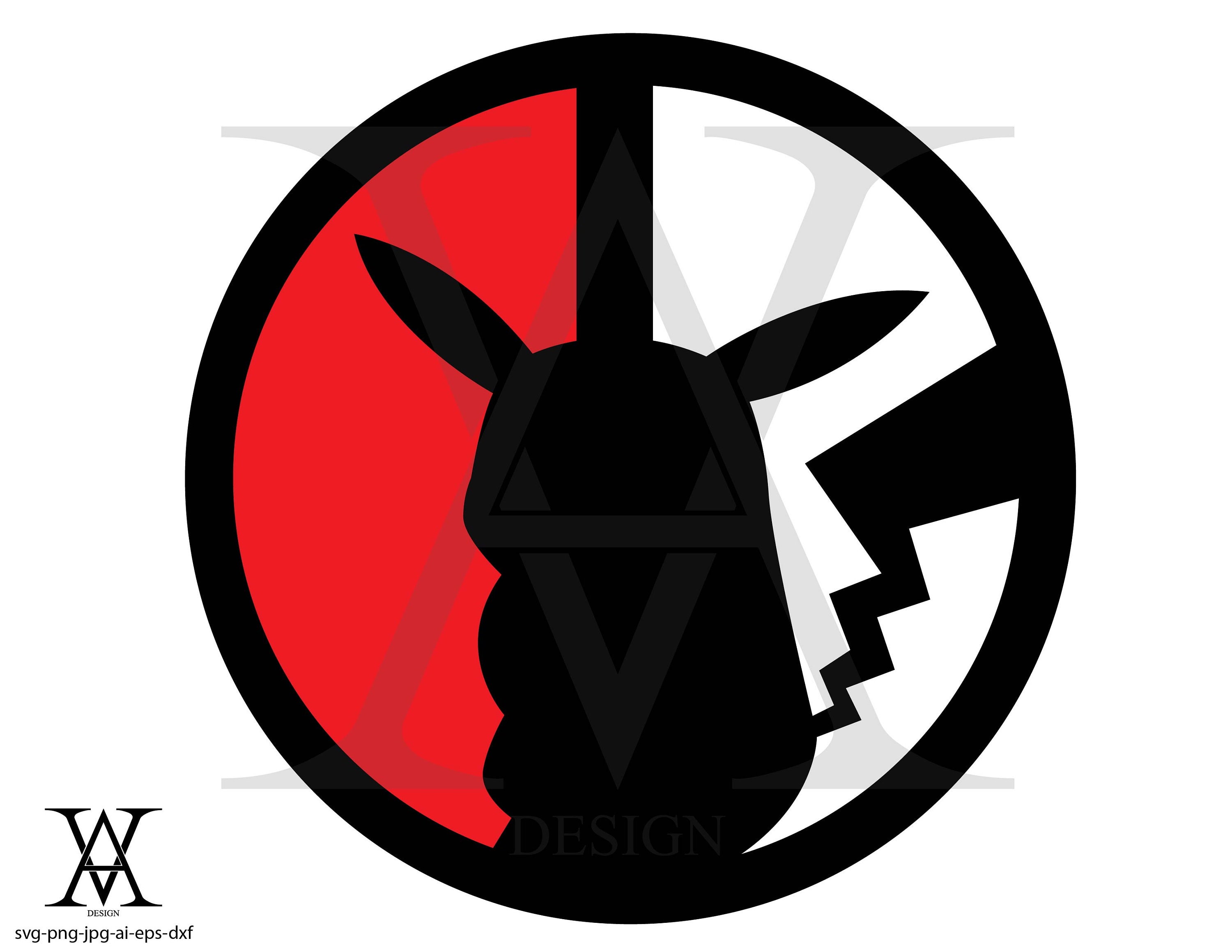 Poké Ball pikachu vector de silueta. DESCARGA INSTANTE - Etsy México