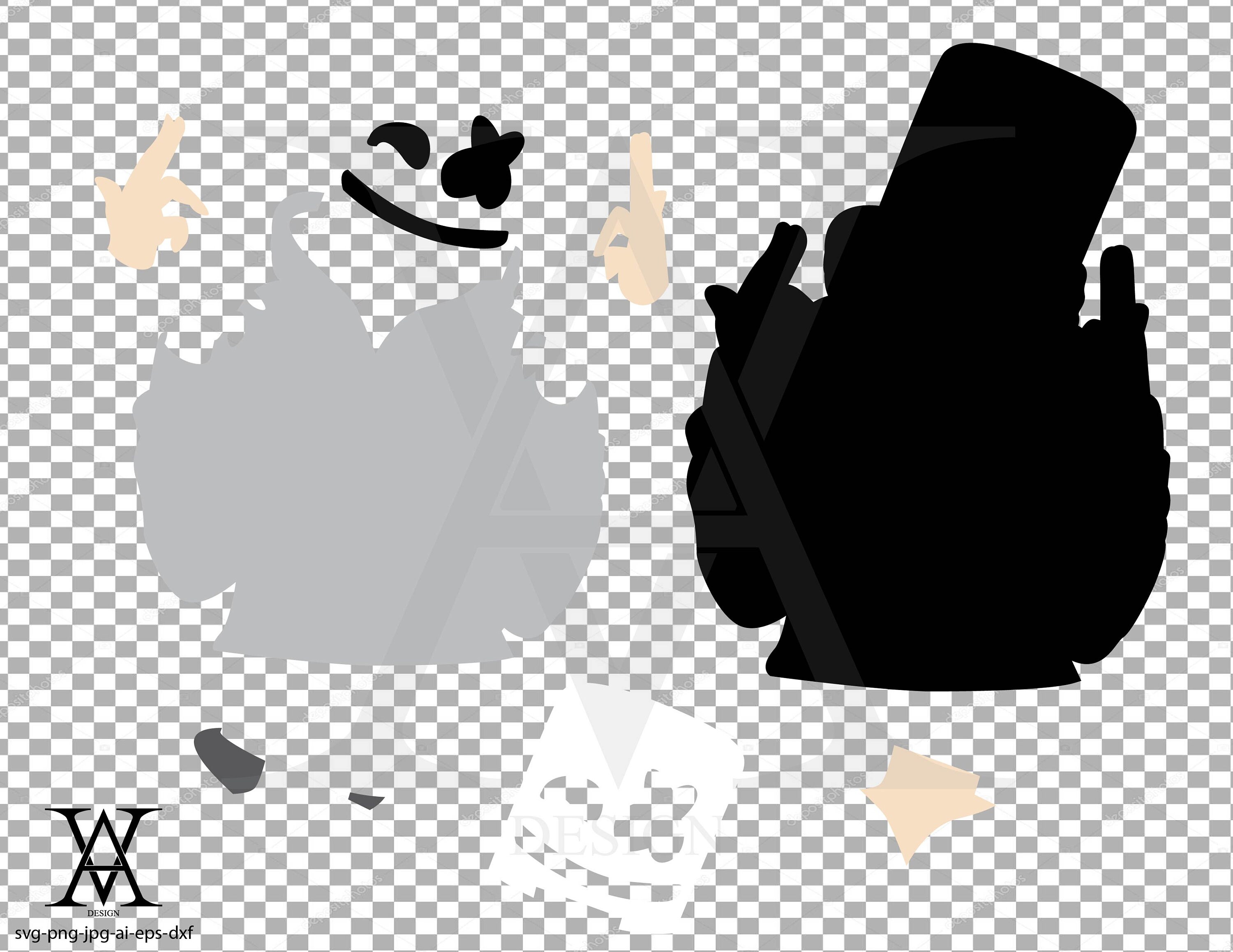 Dj Marshmello Face Silhouette Clipart Vector. INSTANT - Etsy Singapore
