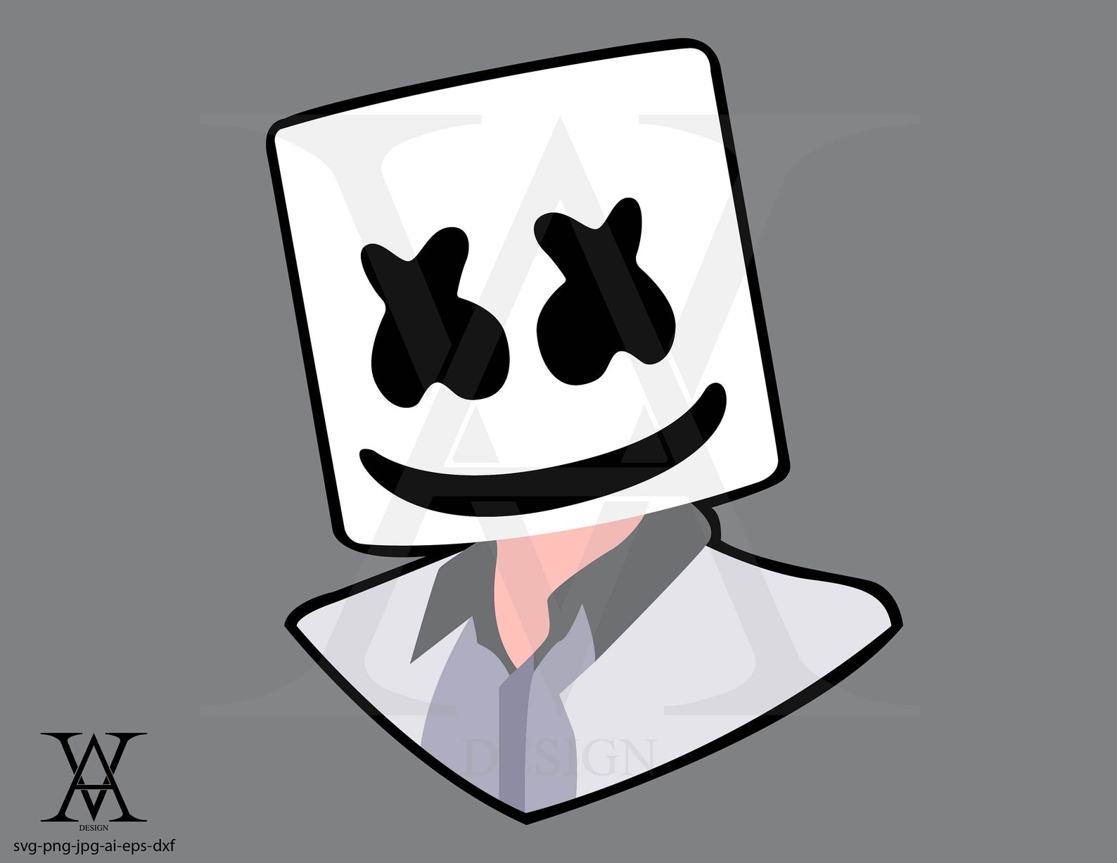 Dj Marshmello Logo Silhouette Clipart Vector. INSTANT - Etsy