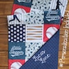 Little Slugger Baseball Monogram Boy Blanket Lovey,monogram Boy Blanket ...