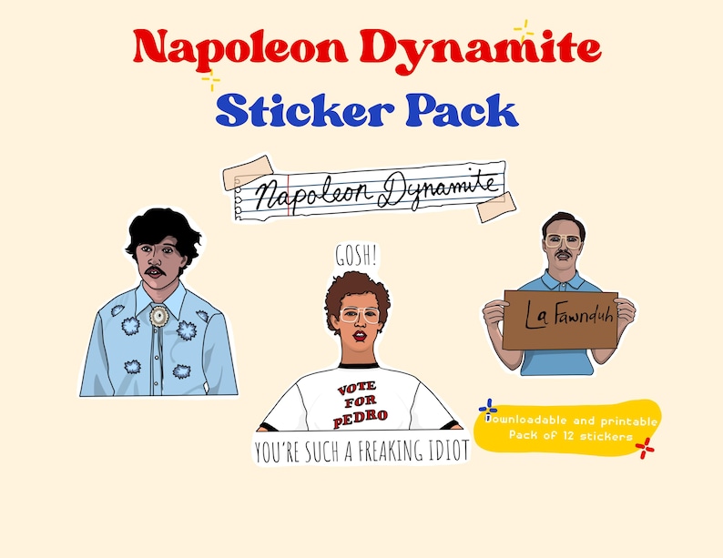 Napoleon Dynamite Sticker Pack | Digital Download | Printable - Etsy