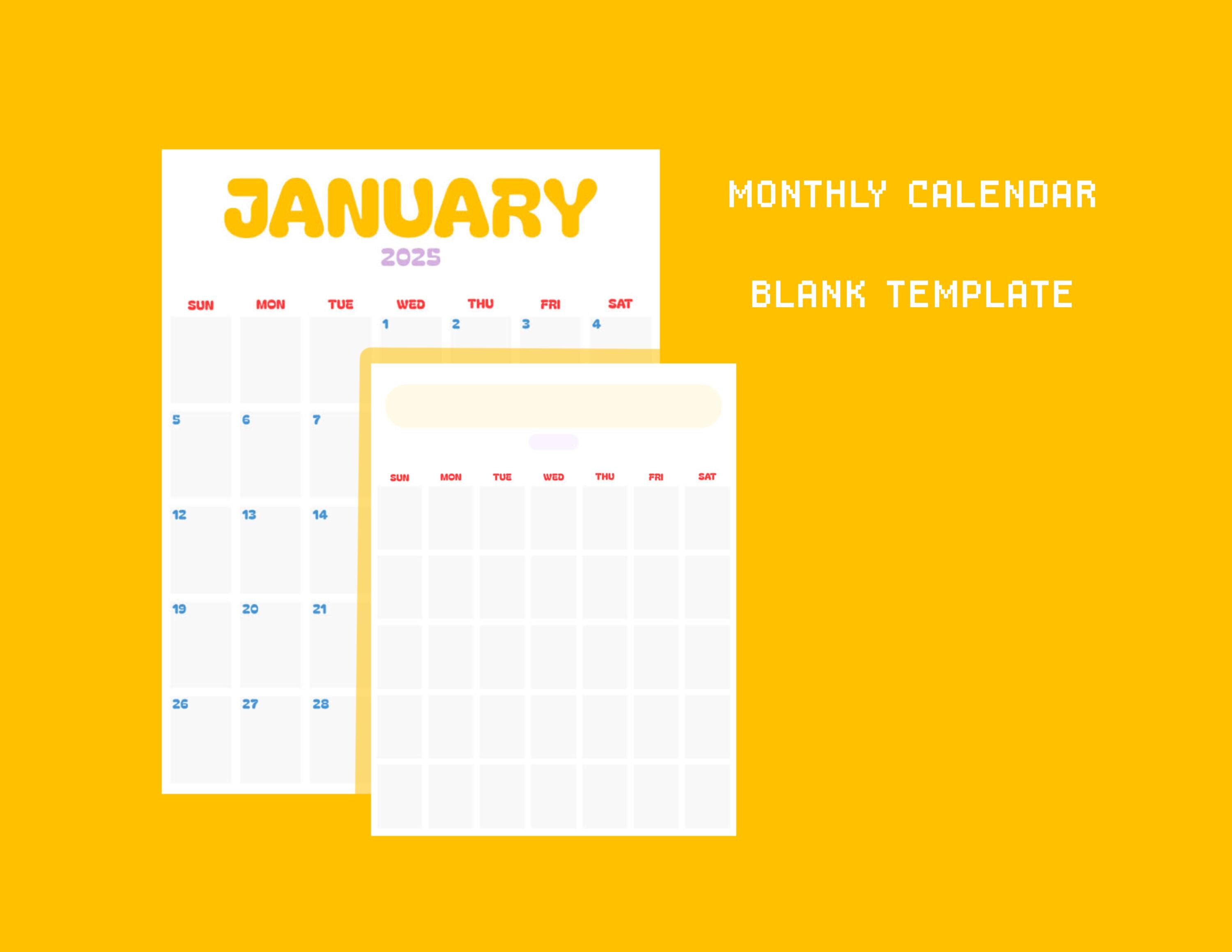 Cute Retro 2025 Printable Calendar | Daily Planner | Weekly Planner ...