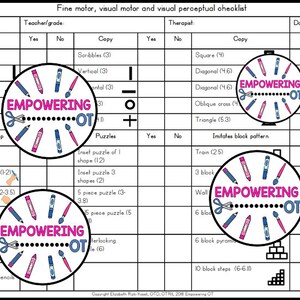 Occupational Therapy Pediatric Evaluation Developmental Milestones Fine ...