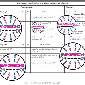 Occupational Therapy Pediatric Evaluation Developmental Milestones Fine ...