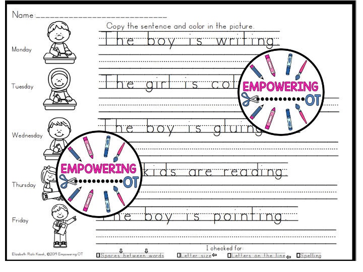 Year Long Daily Handwriting Practice SPED Occupational Therapy Sample ...