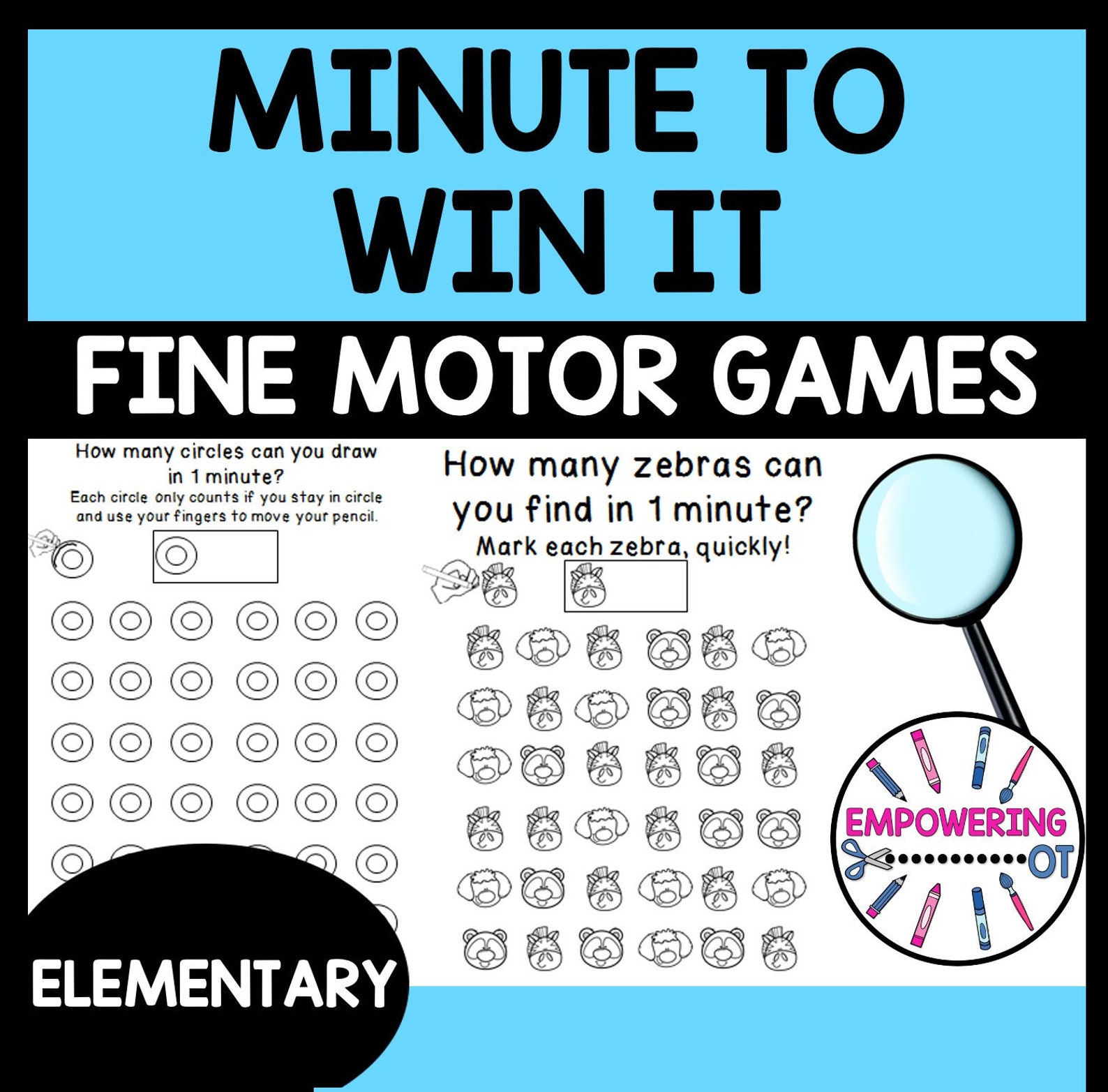 Minute to Win It! Fine Motor, Visual Motor, Visual Perceptual Games ...