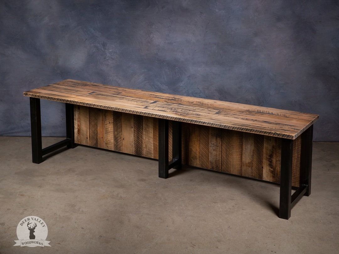 Large Reclaimed Wood Office Desk Barnwood Computer Desk Reclaimed Wood ...