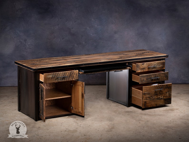 Reclaimed Barnwood Executive Desk Industrial Modern Desk - Etsy