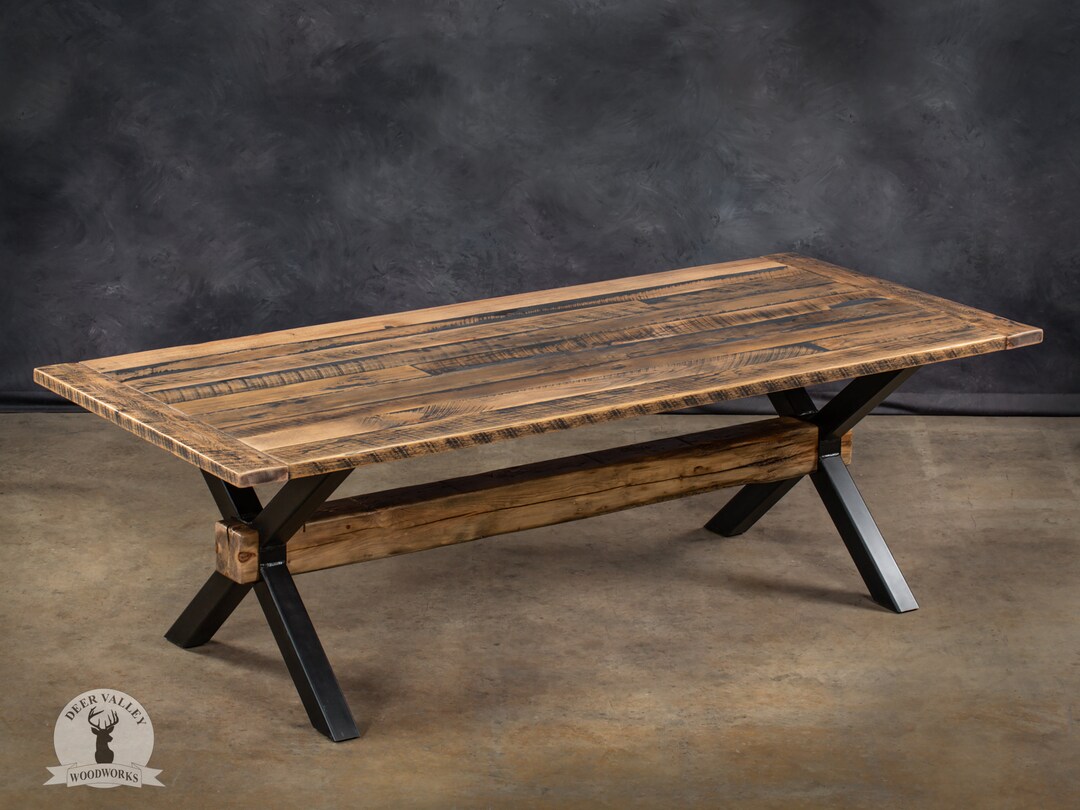 Reclaimed Barnwood Conference Room Table | Industrial Barn Wood Table ...