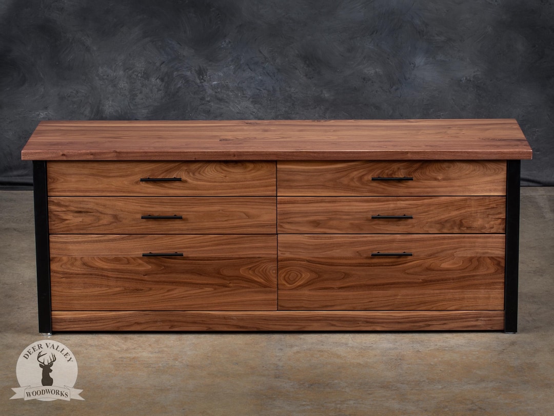 Walnut Office Credenza | Walnut Printer Stand | Home Office Storage ...