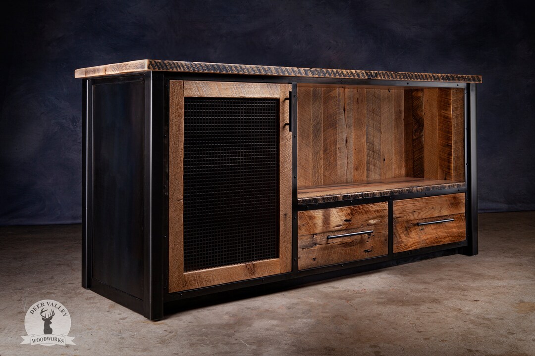 Rustic Coffee Bar Reclaimed Wood Coffee Bar Farmhouse Cabinet, Rustic ...